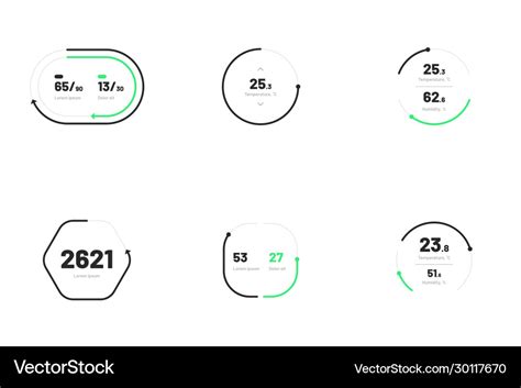 Set With Collection Indicator Template Royalty Free Vector