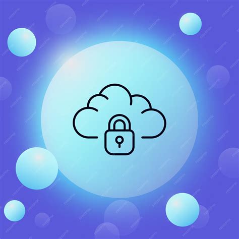 Premium Vector Cloud With Lock Line Icon Cloud Storage Safety Store The Information Personal