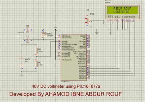 Pic Microcontroller 40v Dc Voltmeter Using Pic16f877a