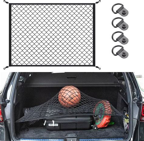 Kaskawise Elastic Cargo Net For Suv Truck Net Organizer With Storage Bag 32x24