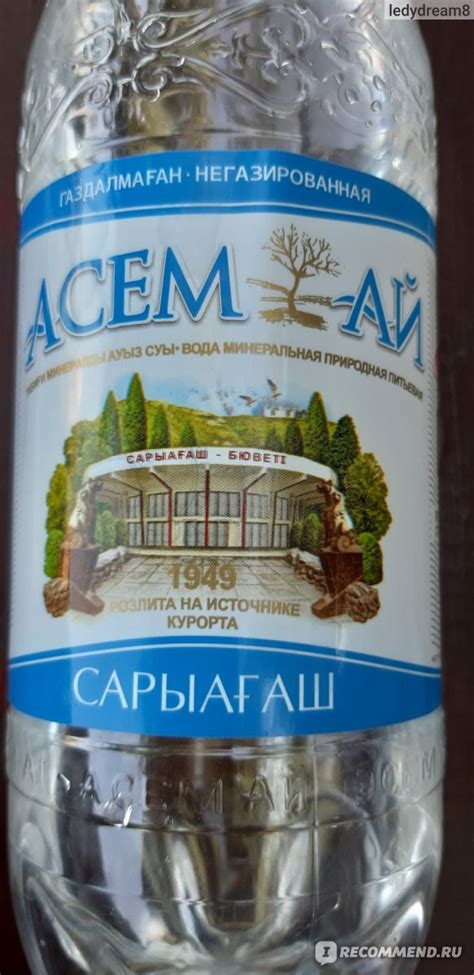 Минеральная вода АСЕМ АЙ 10 литр нгаз Сарыагачская Слабая