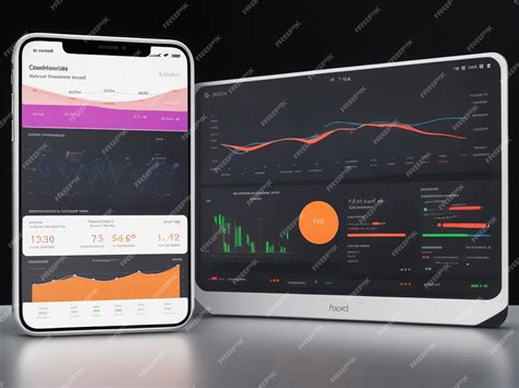 그래프와 차트를 가진 대시보드 템플릿 인포그래픽 파워비 프리미엄 사진