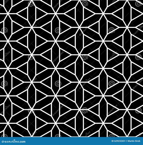 Vector Modern Seamless Geometry Pattern Flower Of Life Black And White Abstract Stock Vector