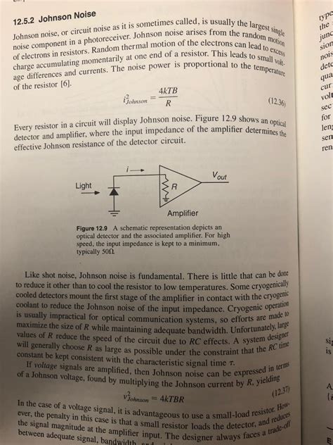 Solved 12 5 2 Johnson Noise Johnson Noise Or Circuit Noise