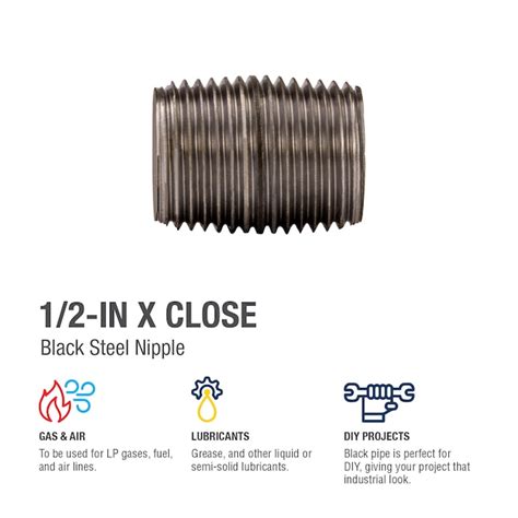Reliabilt 1 2 In X Close Black Nipple 20400 At