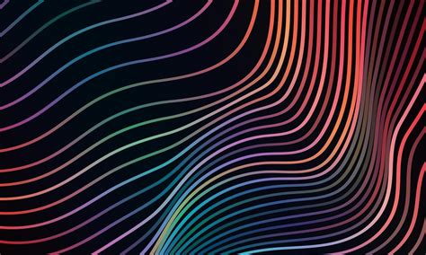 Abstract Colorful Wavy Line Pattern On Dark Black Background Curl Colorful Lines 53056442