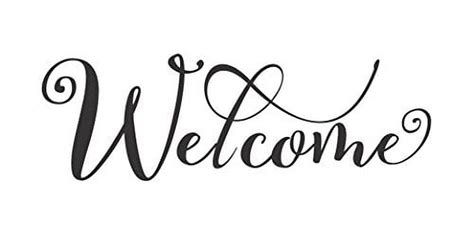 Welcome Cursive Wall Letters Words For Front Door Entry Vinyl Lettering