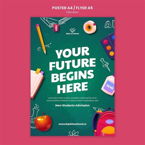 a green poster with school supplies on it and the words your future