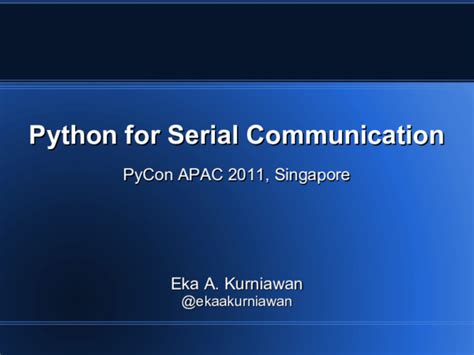 Pdf Python For Serial Communication
