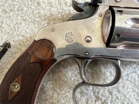 Smith And Wesson New Model 3 Frontier Factory Silver Plate Shoulder Stock