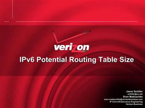 PPT IPv6 Potential Routing Table Size IPv6 Potential Routing Table