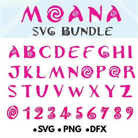 Moana Alphabet And Numbers Svgpngdxf Birthday Letters Party Decor