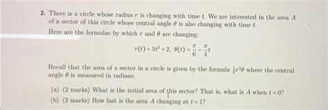 Solved There Is A Circle Whose Radius R Is Changing With Chegg