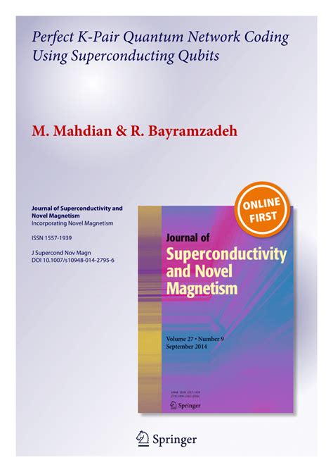 Pdf Perfect K Pair Quantum Network Coding Using Superconducting Qubits