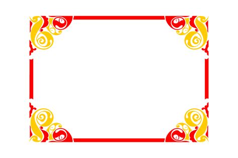 Red And Yellow Ornament Border Design 13078450 Png
