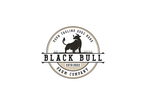 Premium Vector Black Bull Logo With The Titleblack Bull