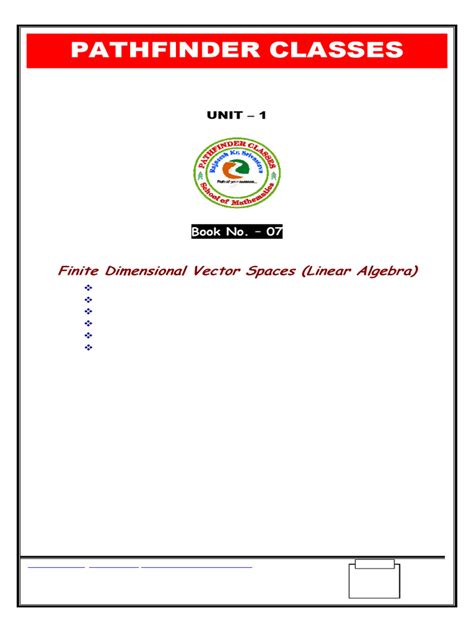 B07 Finite Dimensional Vector Spaces Linear Algebra Pdf Linear