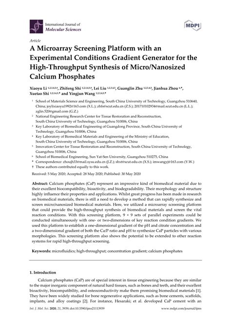 Pdf A Microarray Screening Platform With An Experimental Conditions