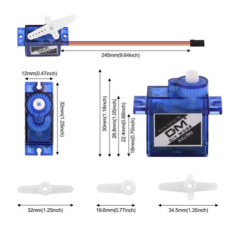 Diymore 2pcs 9g Micro Servo Motor Sg90 Servo For Rc Robot Arm Hand Helicopter Boat Airplane Car
