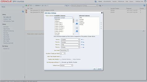 Oracle BPM Creating Views For Workspace Worklist