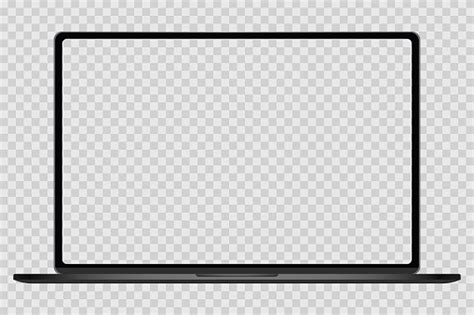 투명한 화면이 격리된 현실적인 Darkgrey 노트북 새로운 노트북 디스플레이를 엽니다 프로젝트 프리젠 테이션에 사용할 수 있습니다 빈 장치 모형 그룹과 레이어를 분리합니다