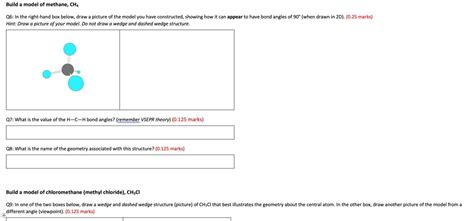 Solved Build a model of methane, CH4 Hint: Draw a picture of | Chegg.com