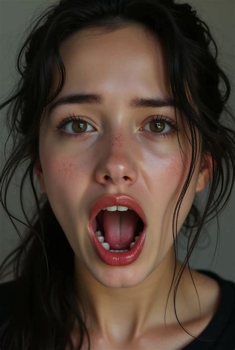 A Picture Of A Single Person With Her Mouth Open Seaart Ai