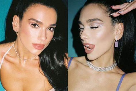 dua lipa s underboob baring sheer shirt was held together by a string