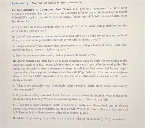 Solved Redundancy Exercises 25 And 26 Involve Redundancy
