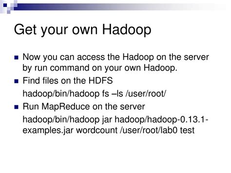 set up environment for mapreduce developing on hadoop ppt download