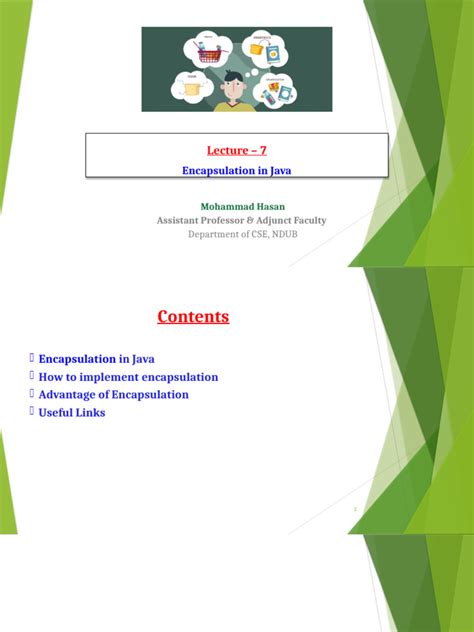 Lecture7 Encapsulation In Java Pdf Method Computer Programming
