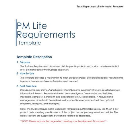 40 Simple Business Requirements Document Templates Templatelab