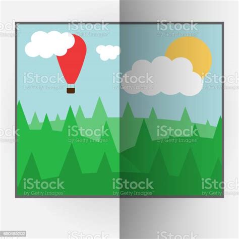 날 자연 만화 스타일 구부러진된 벡터 사진 프레임 벡터 일러스트 레이 션 0명에 대한 스톡 벡터 아트 및 기타 이미지 0명 구름 굽은 Istock