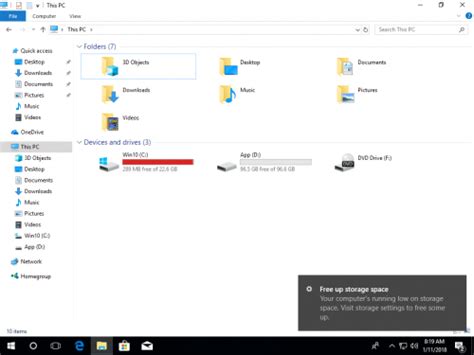 How To Fix Windows Low Disk Space On C Drive After Update