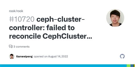 Ceph Cluster Controller Failed To Reconcile Cephcluster Rook Ceph Rook Ceph Failed To