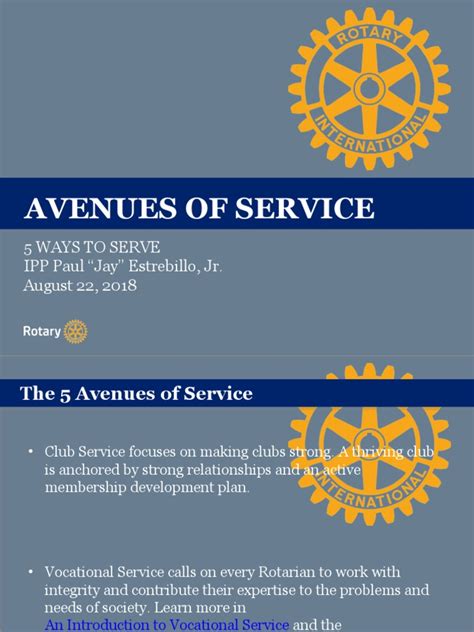 Five Avenues Of Service In Rotary Pdf Business Social Science