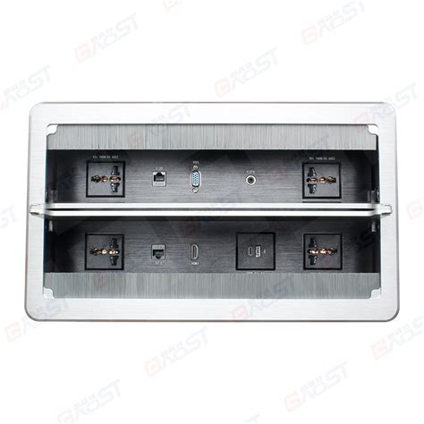 New Universal Plug Socket Double Flip Up Conference Table Socket Hidden