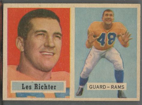1957 Topps 10 Les Richter Los Angeles Rams Hall Of Fame Ebay