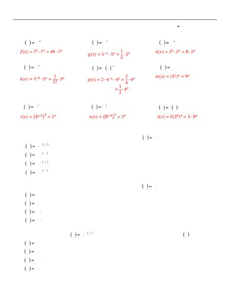 Worksheet A Key Topic 2 4 Exponential Function Manipulation 2 Pdf