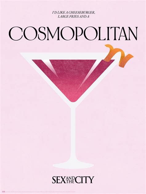 Sex And The City™ Cosmopolitan Poster Elegante Póster De Cóctel Con