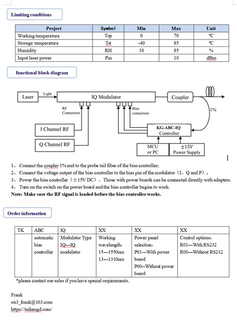 Tk Abc Iq Iq Modulator Bias Controller China Manufacturer