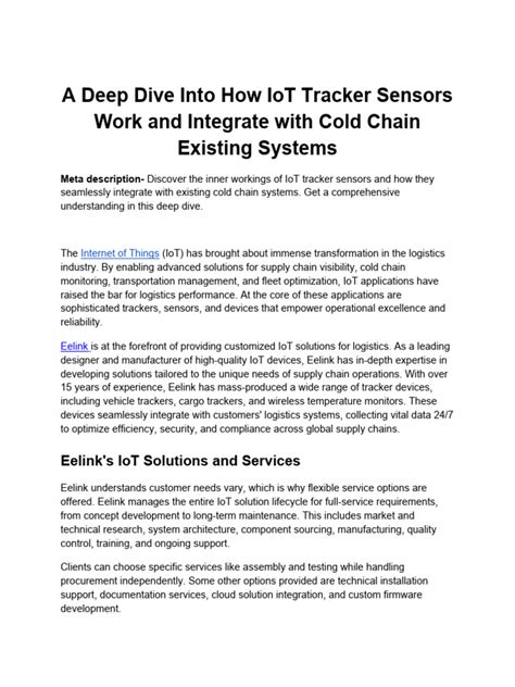 a deep dive into how iot tracker sensors work and integrate with cold
