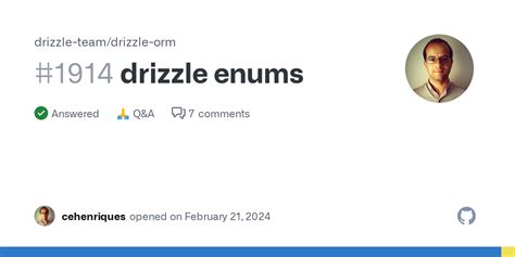 Drizzle Enums · Drizzle Team Drizzle Orm · Discussion 1914 · Github