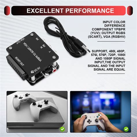 Yuv To Rgbs Ypbpr To Scart Ypbpr To Vga Component Transcoder Converter