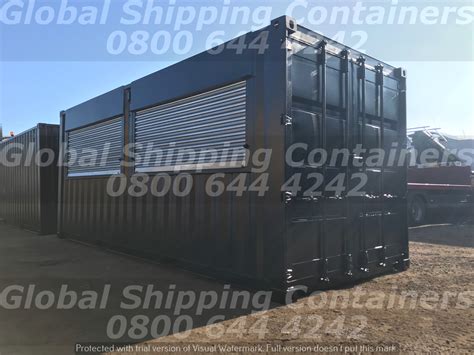 20ft X 8ft Black Roller Shutter Shipping Container Conversion Uk