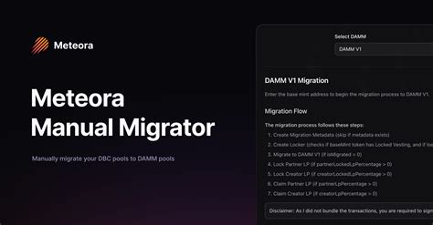 Meteora Manual Migrator