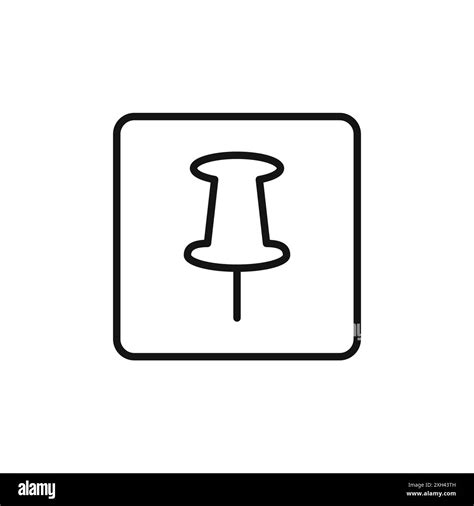 Push Pin Icon Logo Sign Vector Outline In Black And White Color Stock Vector Image And Art Alamy