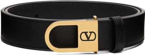 Valentino Garavani Black Vlogo Signature Belt Valentino Garavani