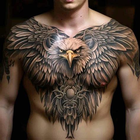 Chest Tattoo Eagle Design Symbolism Styles And Placement Tips