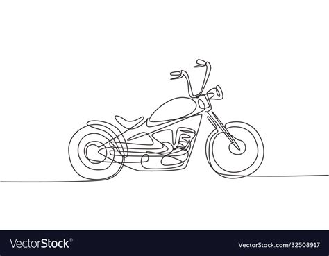 One Continuous Line Drawing Retro Old Vintage Vector Image